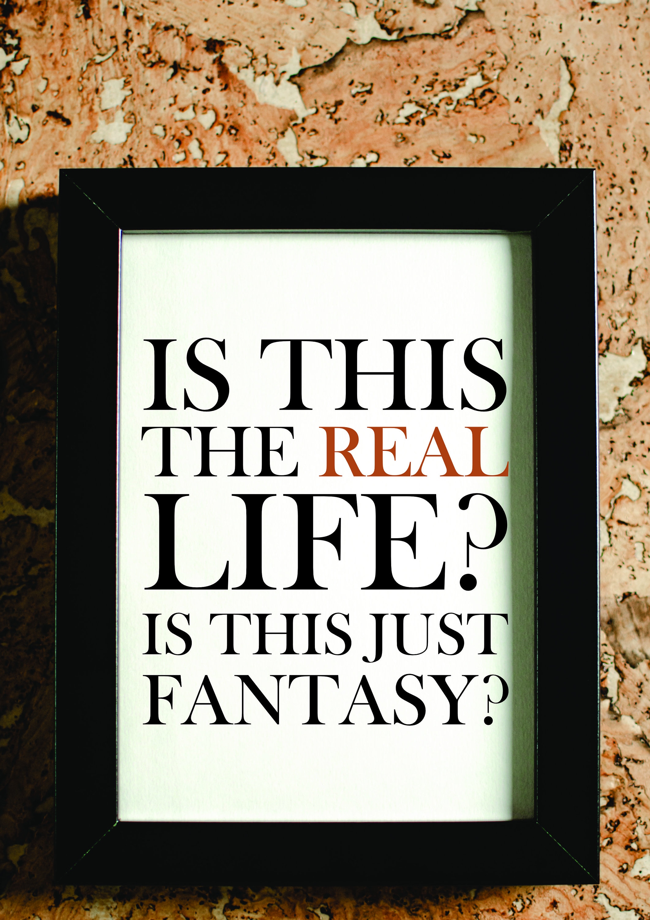 Queen Bohemian Rhapsody Lyrics. Typography Print. 8x10 on A4 Archival ...