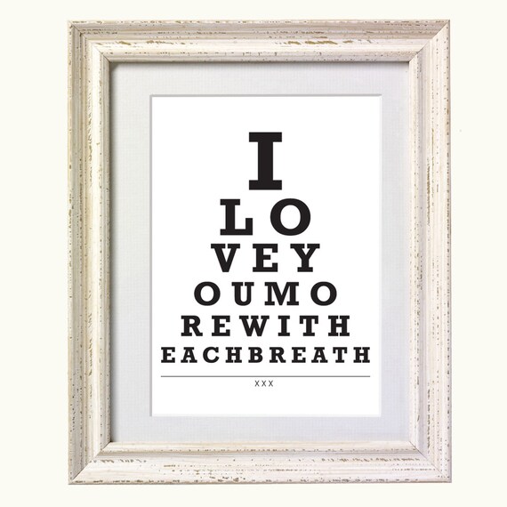 I Love You Eye Chart I Love You Gifts | U Make Me Happy When Skies Are