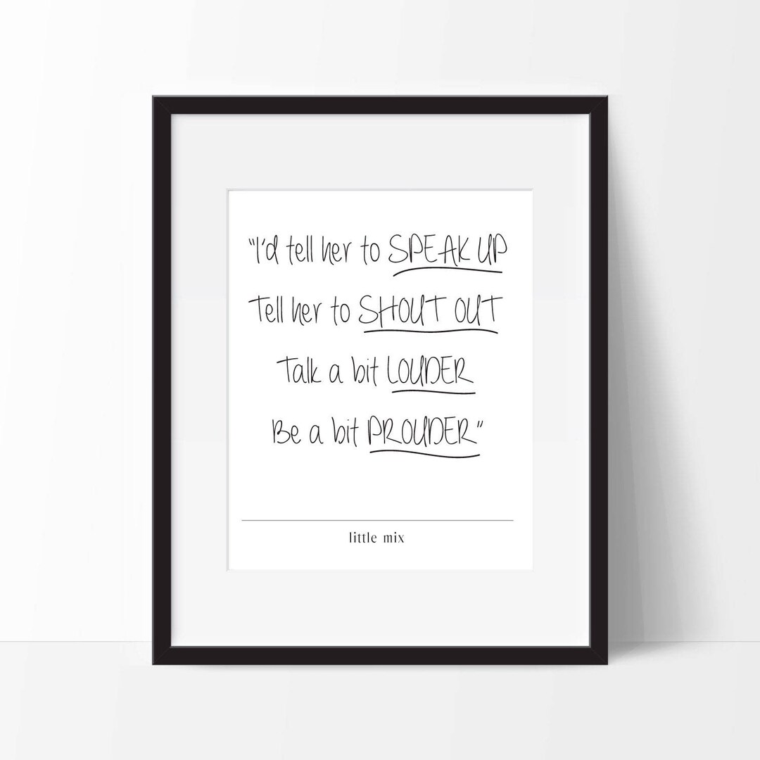 Little Mix Little Me Lyrics. Typography Print. 8x10 on A4 Archival ...