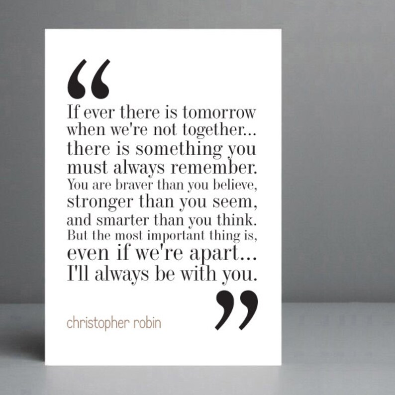 Christopher Robin Quote Print. Winnie the Pooh. FREE DELIVERY. - Etsy