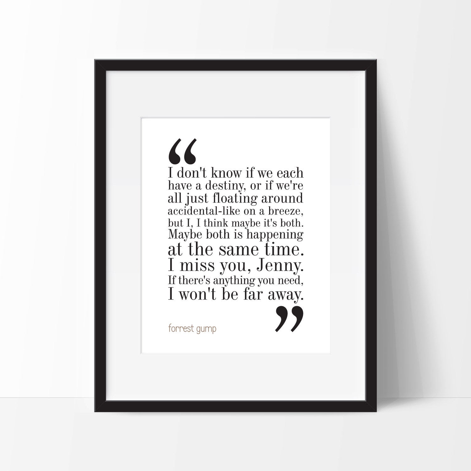 Forrest Gump Movie Quote. Typography Print. 8x10 on A4 Archival Matte ...