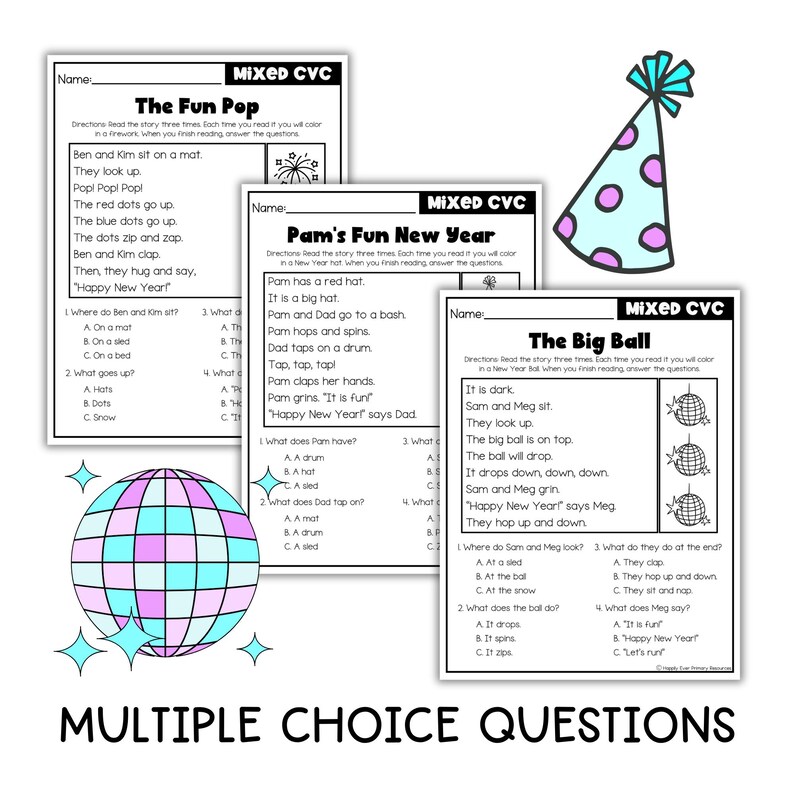 New Year Decodable Passages 2026 | January Phonics Activities | CVC ...