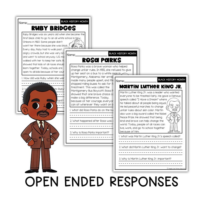 Black History Month Reading Comprehension Passages K–2 | February ...