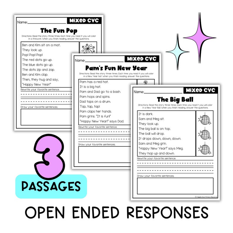 New Year Decodable Passages 2026 | January Phonics Activities | CVC ...