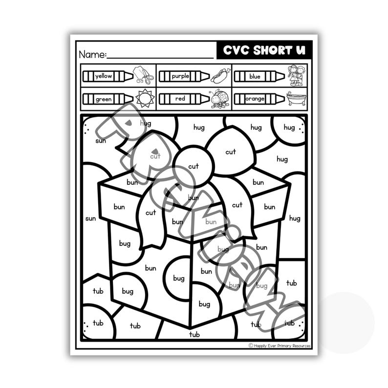 Christmas CVC Words Color by Code Worksheets (printable) - Etsy UK