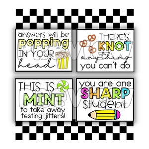 State Testing Encouragement Treat Tags | Testing Week Student Gift Tags ...