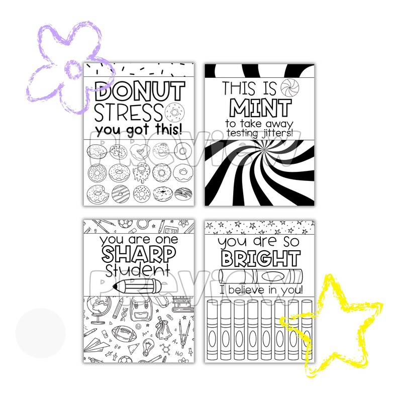 State Testing Coloring Pages | Positive Affirmations Testing Motivation ...