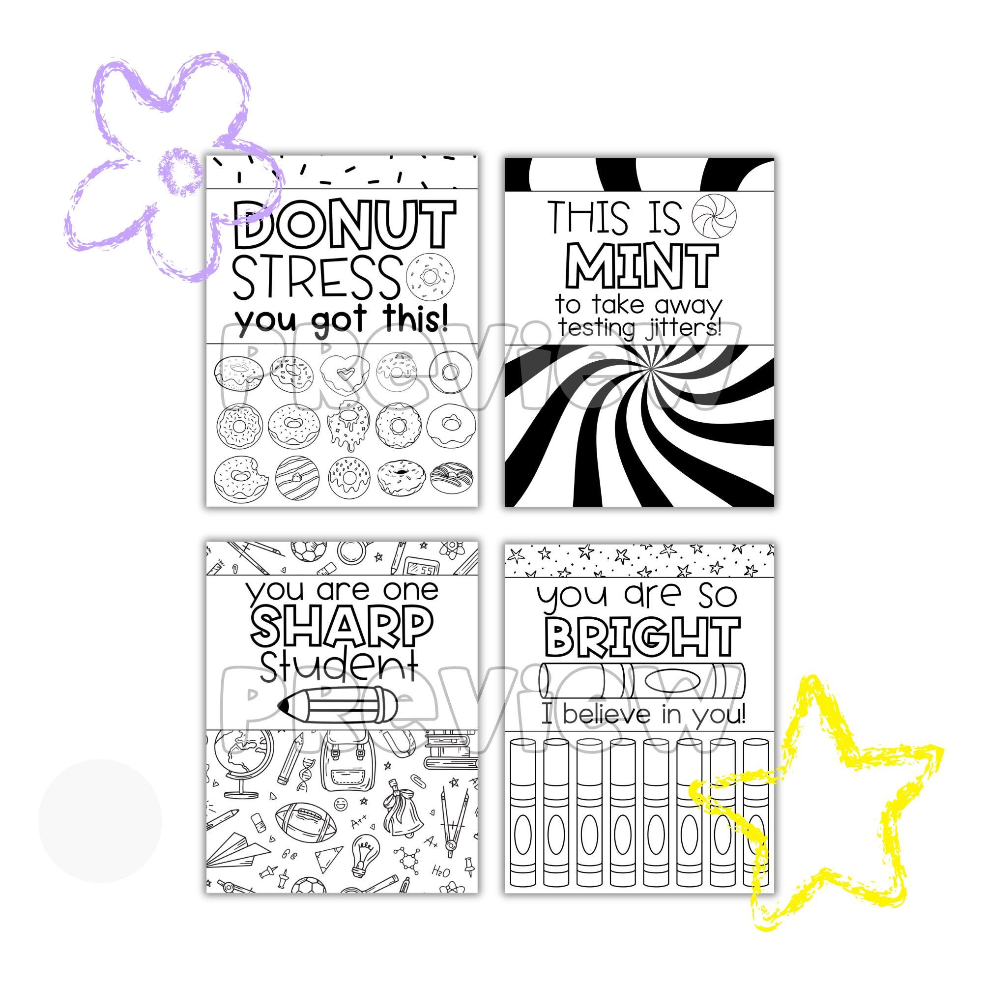 State Testing Coloring Pages | Positive Affirmations Testing Motivation ...