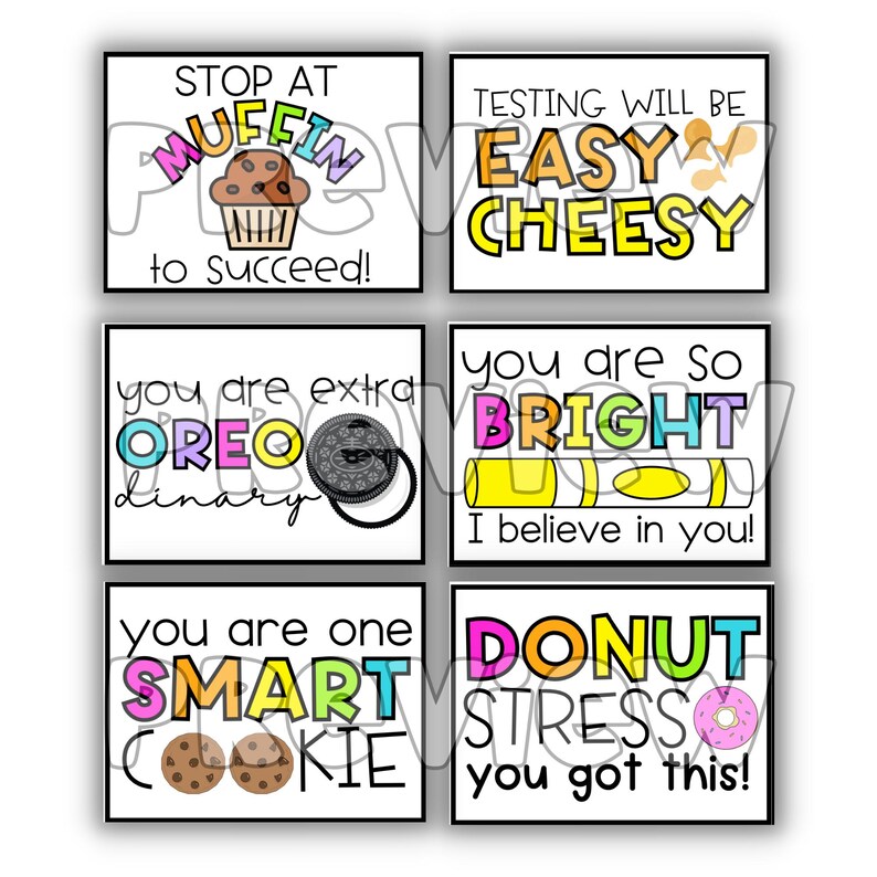 State Testing Encouragement Treat Tags | Testing Week Student Gift Tags ...