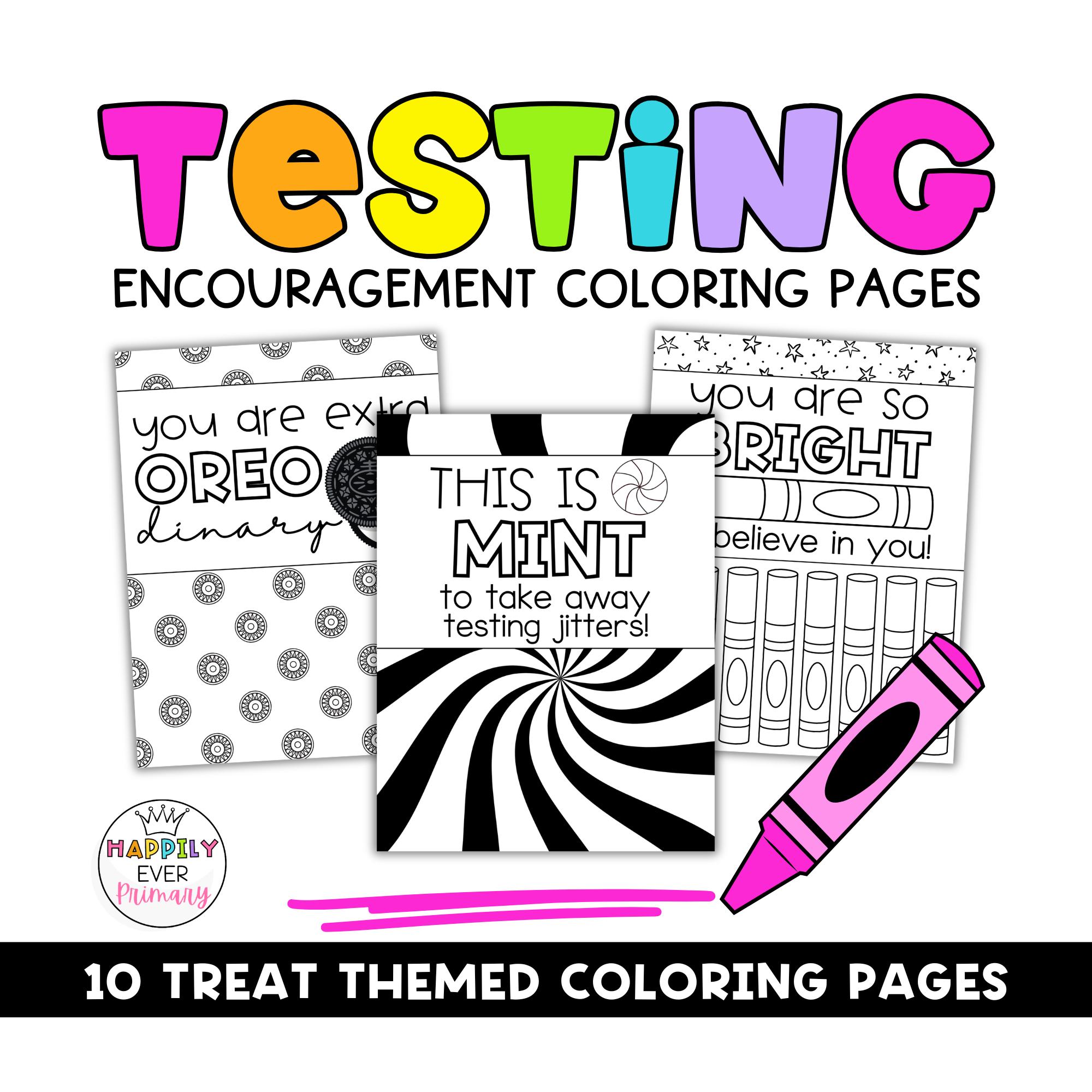 State Testing Coloring Pages | Positive Affirmations Testing Motivation ...