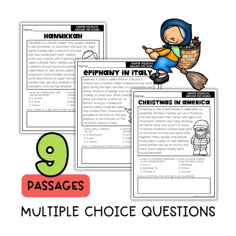 Winter Holidays Around the World Reading Passages & Questions ...