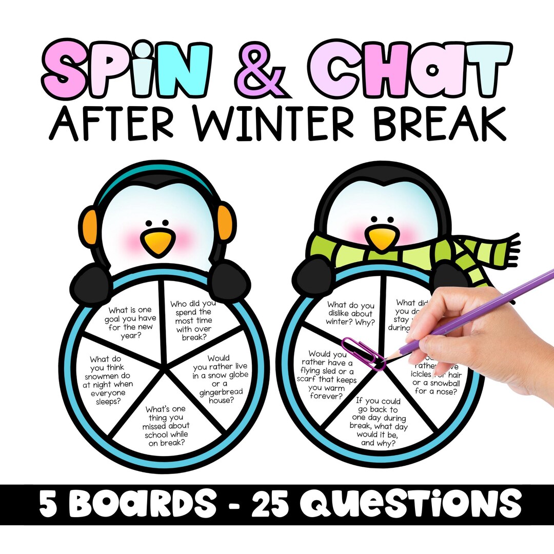 After Winter Break Reset Activities | Spin & Chat Partner Game ...