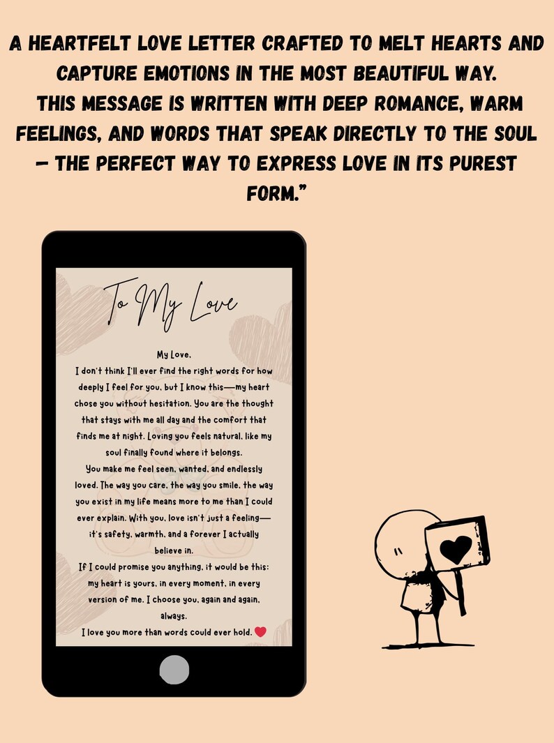 Romantic Love Letter | Printable PDF, Anniversary Gift - Etsy