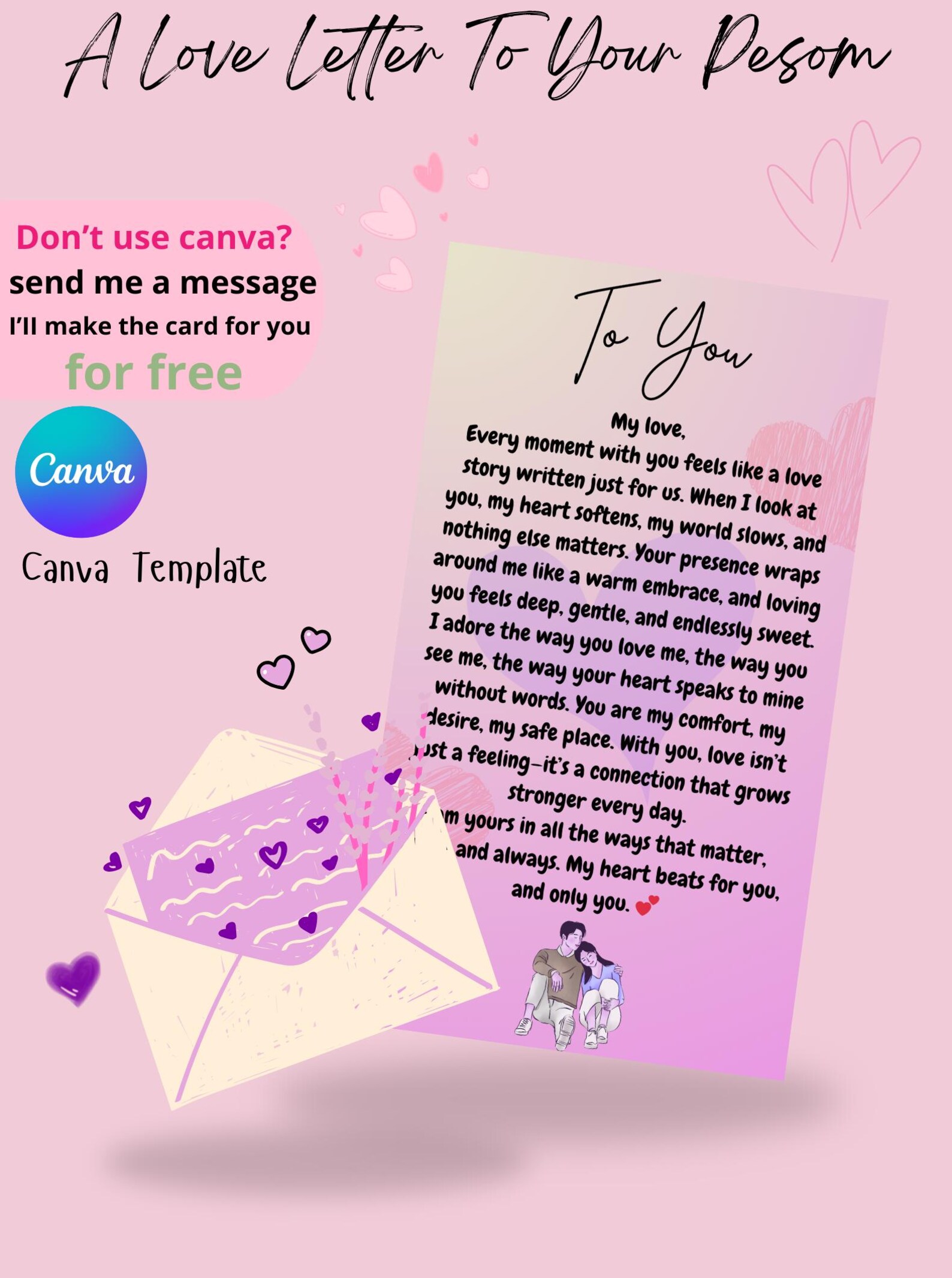 Romantic Love Letter Template | Personalized Couples Gift - Etsy