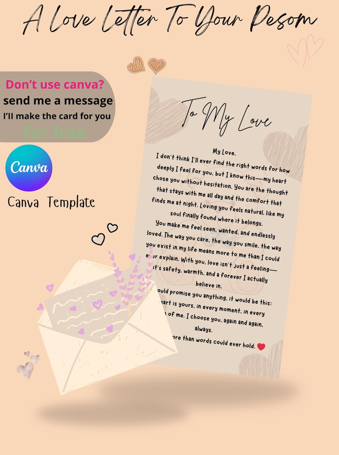 Romantic Love Letter | Printable PDF, Anniversary Gift - Etsy