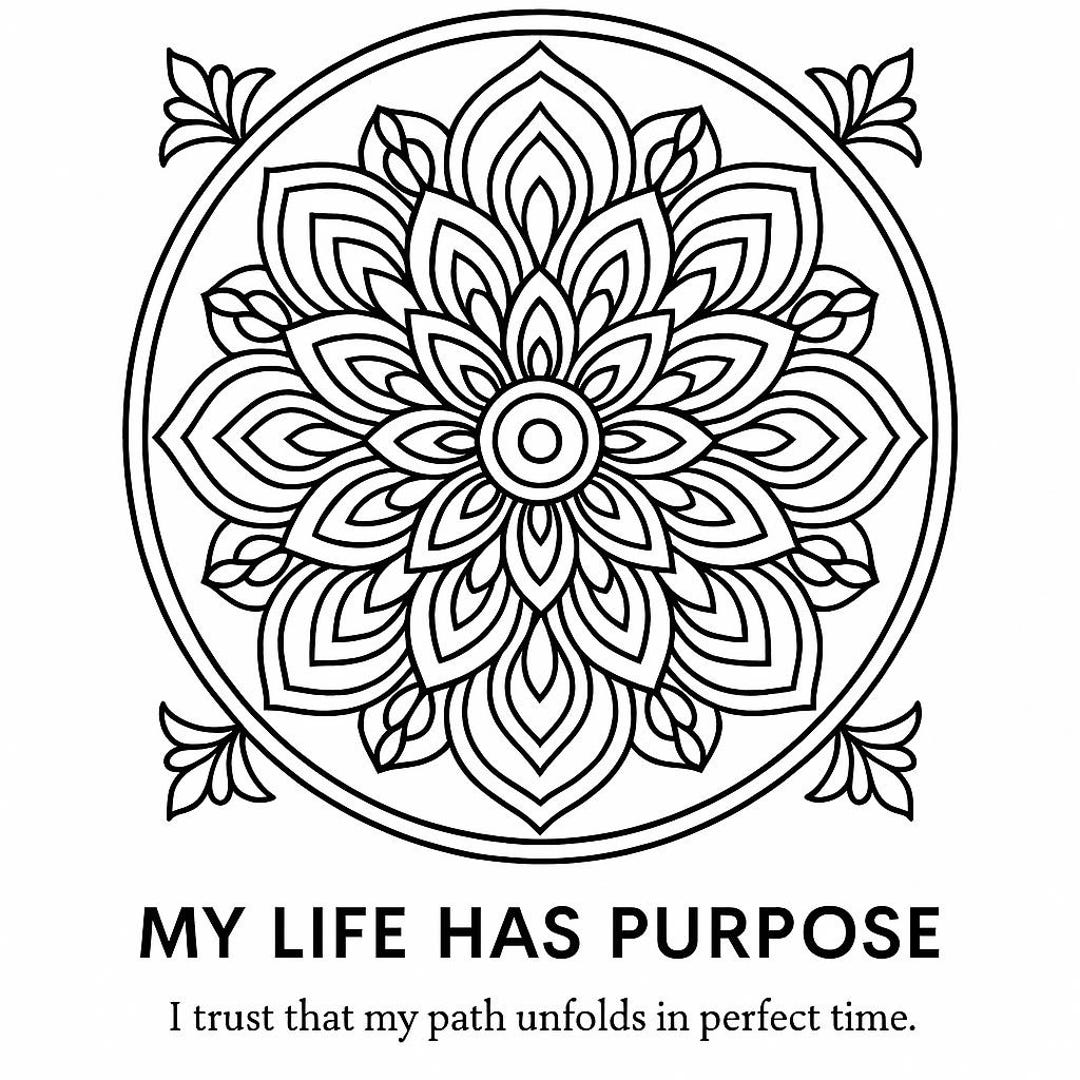 My Life Has Purpose Mandala Coloring Page - Etsy