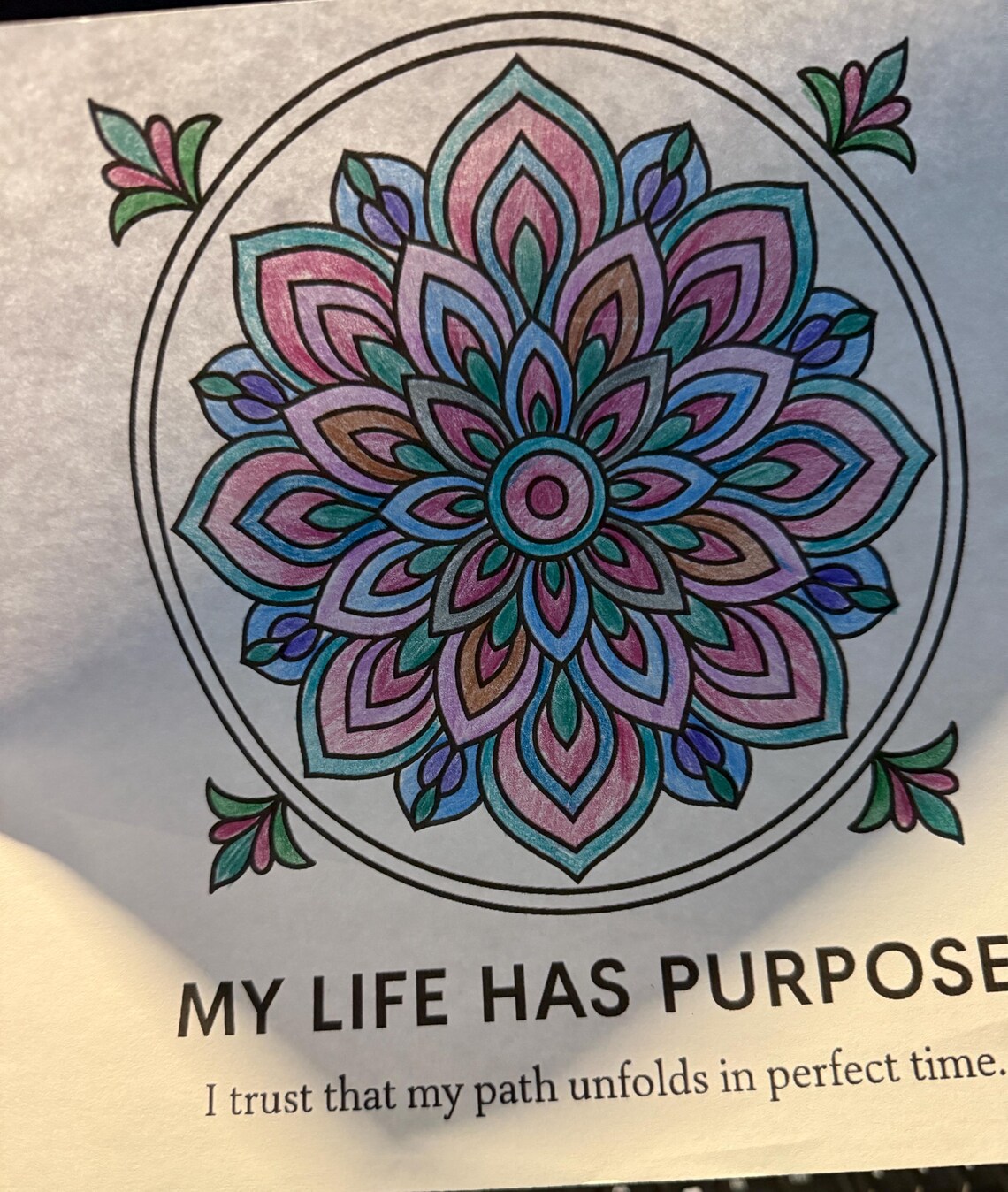 My Life Has Purpose Mandala Coloring Page - Etsy