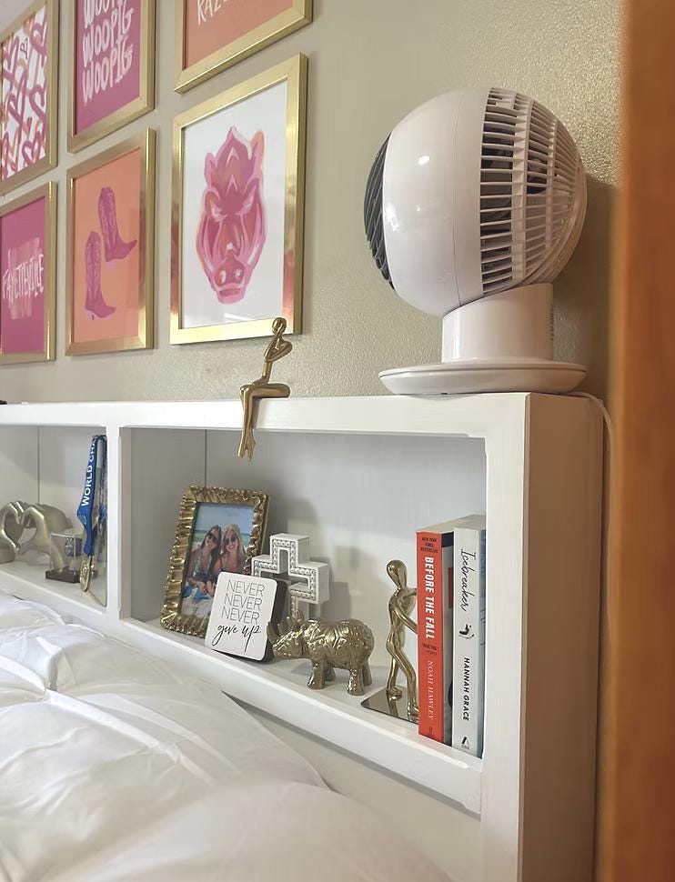 Dorm Bedside Cubby Shelf - Kayla Bedside Shelf, College Dorm Storage ...