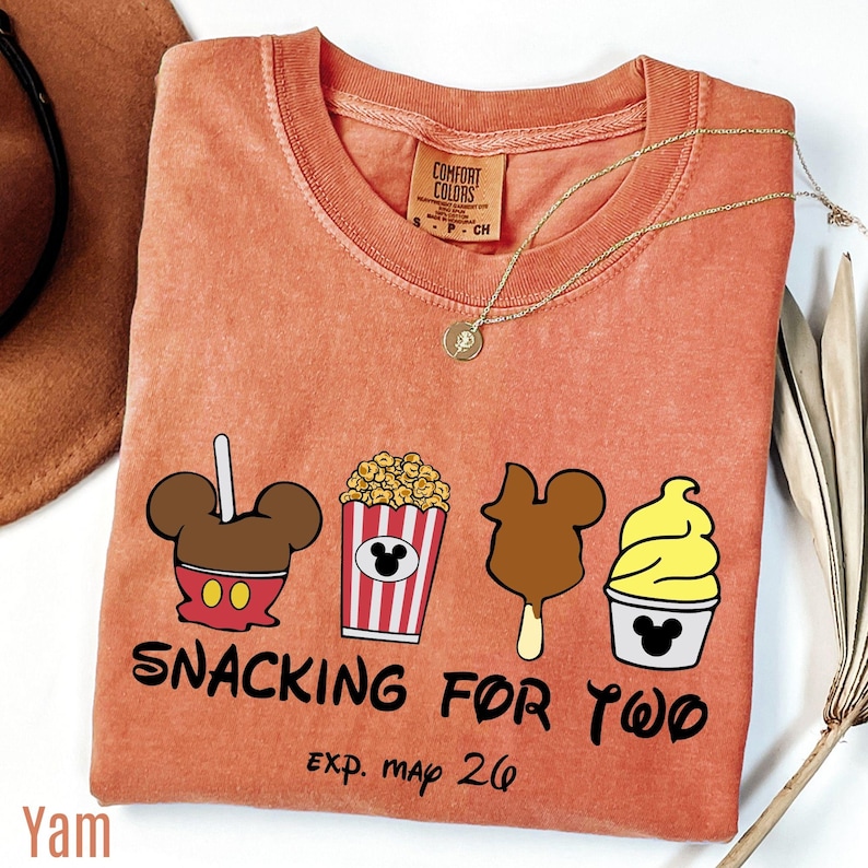 Comfort Colors Snacking for Two Disney Pregnancy Shirt, Custom ...