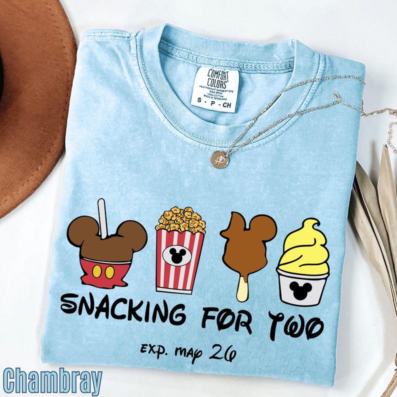 Comfort Colors Snacking for Two Disney Pregnancy Shirt, Custom ...