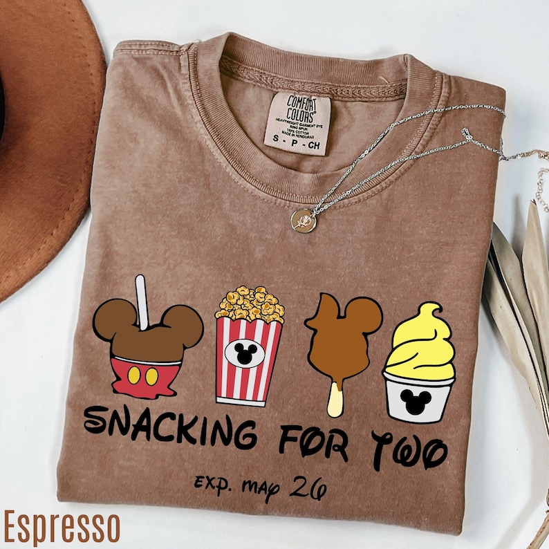 Comfort Colors Snacking for Two Disney Pregnancy Shirt, Custom ...