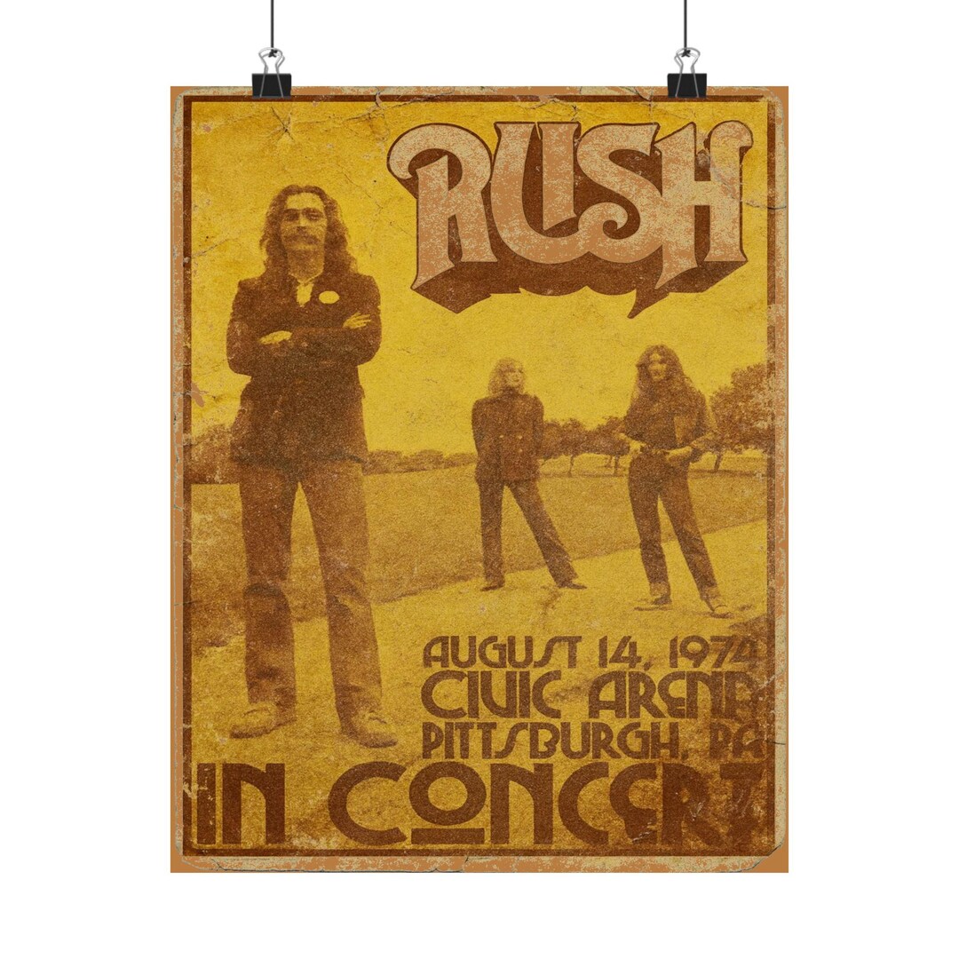Rush Band Vintage Concert Satin Poster | Retro 1970s Tour Print ...