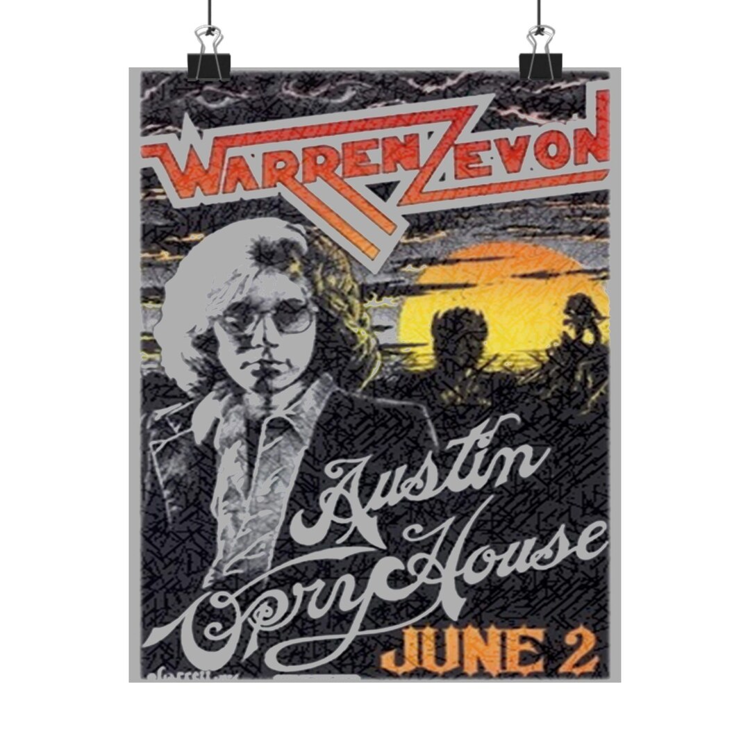 Warren Zevon Live at Austin Opry House Poster | Matte Vertical Poster ...
