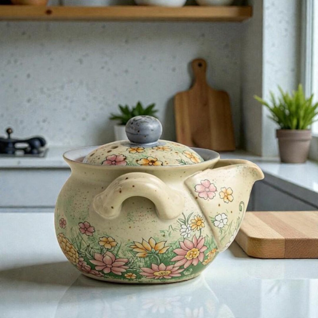 Caramel Glazed Ceramic Teapot, Chinese Retro Kung Fu Tea Pot, Small ...