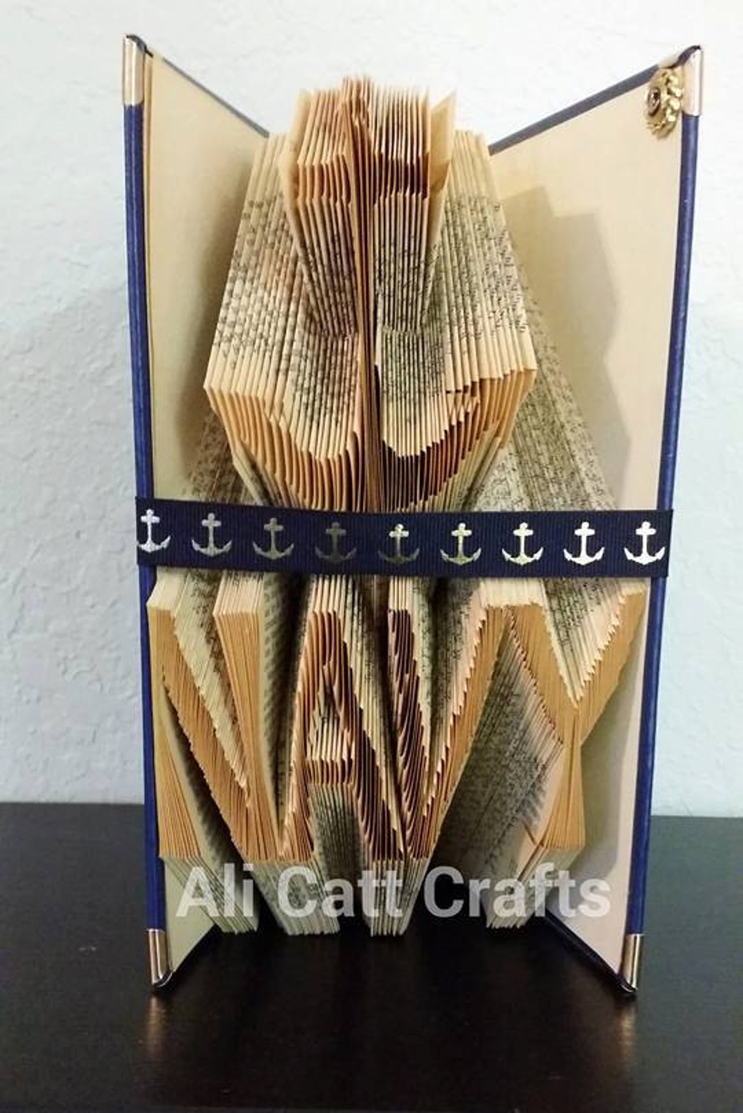 180 Word N.A.V.Y With Anchor - Book Folding Pattern - Etsy