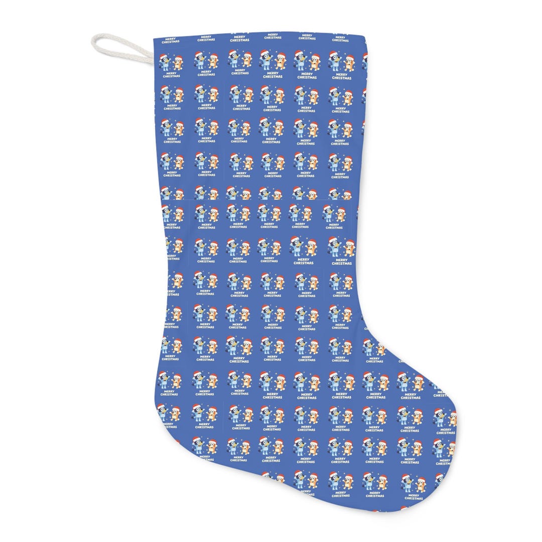 Christmas Stocking, Bluey and Bingo Design, Kids Stocking, Holiday ...