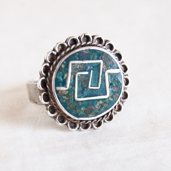 Mexican Disc Ring - Etsy