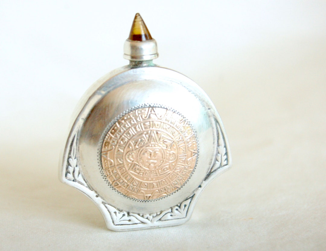 Mexican Perfume Bottle Essential Oil Container Vintage Sterling Silver ...