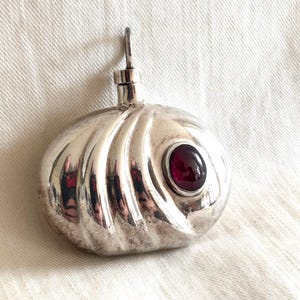 Perfume Pendant Mexican Sterling Silver and Garnet Bottle Vintage ...