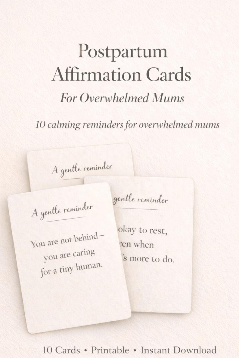 Postpartum Affirmation Cards Printable – New Mum Anxiety Support ...