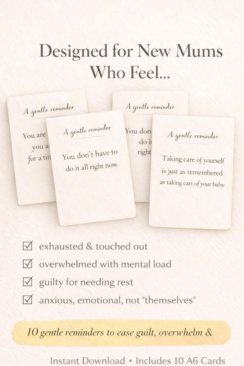Postpartum Affirmation Cards Printable – New Mum Anxiety Support ...
