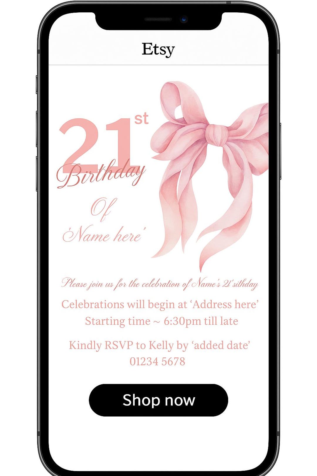 CUSTOMISABLE Digital Party Invitation - Etsy