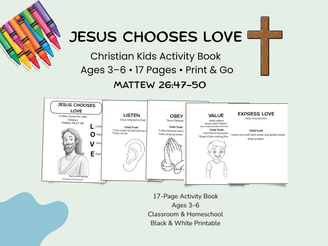 Christian Preschool Activity Pages|jesus Loves Me Worksheets |sunday ...