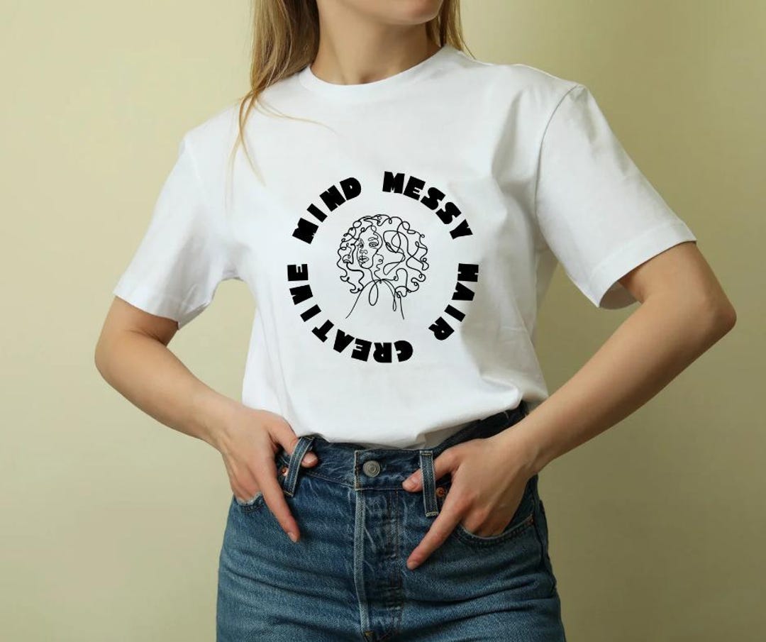 Messy Hair Creative Mind T-shirt – Inspiring Graphic Tee, Gift for ...