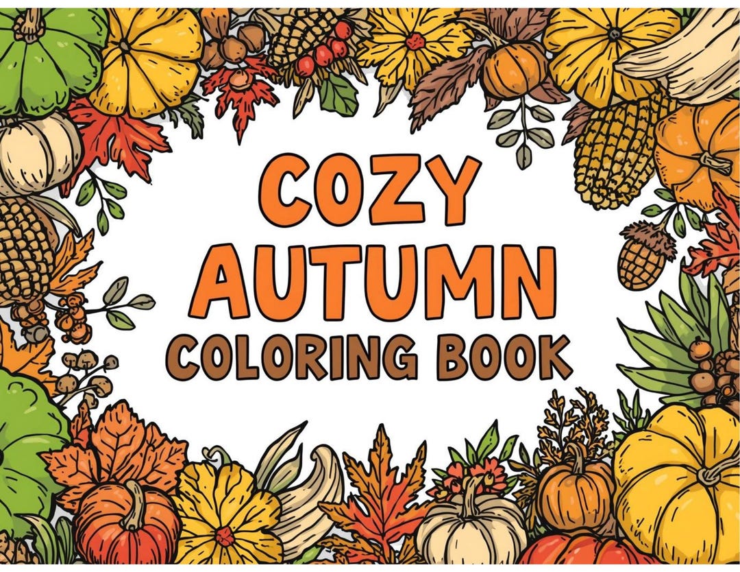 Cozy Autumn Coloring Book - Etsy