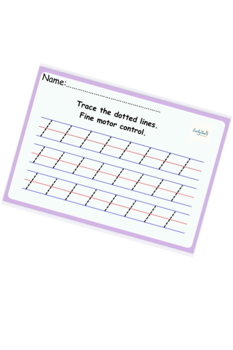 Preschool Line Tracing Worksheet - Etsy