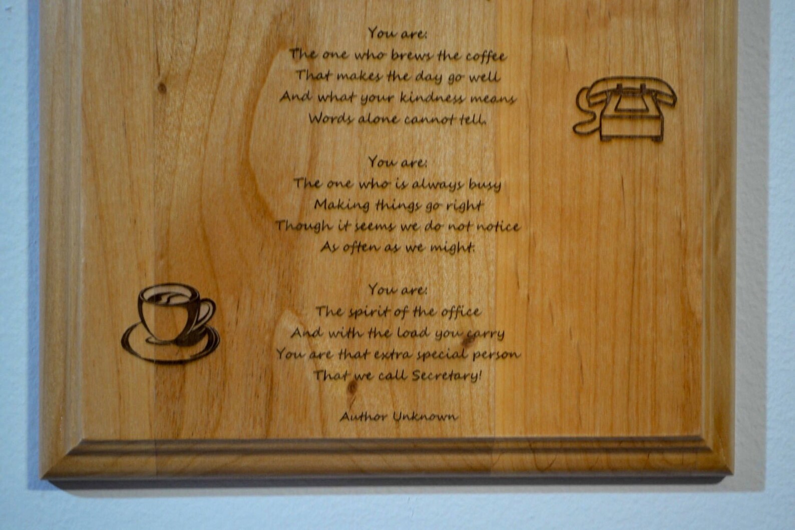 You Are.. Administrative Assistant Poem 8x10 Red Alder Plaque - Etsy