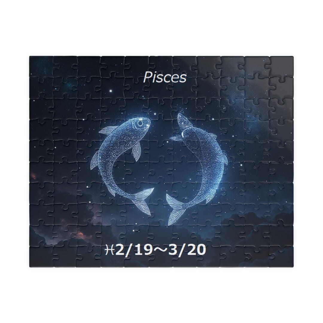 Puzzle, Zodiac Sign Pisces, Japanese Design, Astrology Gift ...