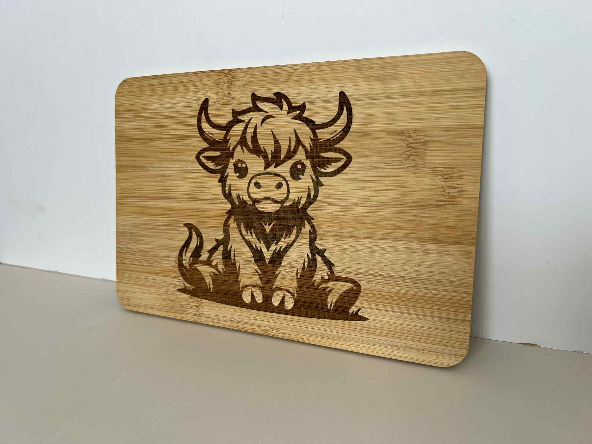 Laser Engraved Highland Cow Bamboo Cutting Board - Etsy