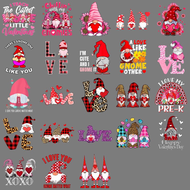 Three Gnomes and Leopard Valentine Day PNG – Cute Gnome Love Clipart ...