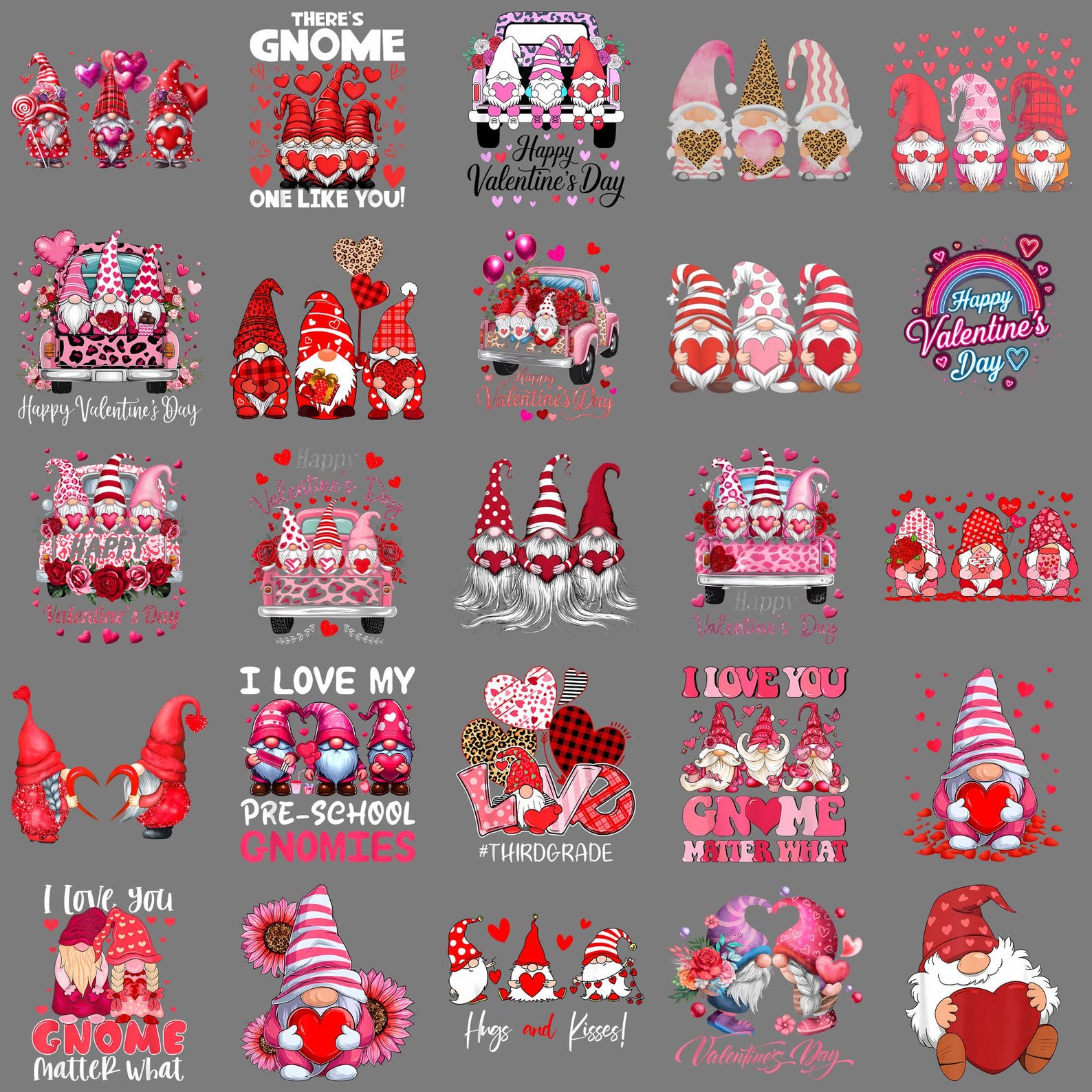 Three Gnomes and Leopard Valentine Day PNG – Cute Gnome Love Clipart ...