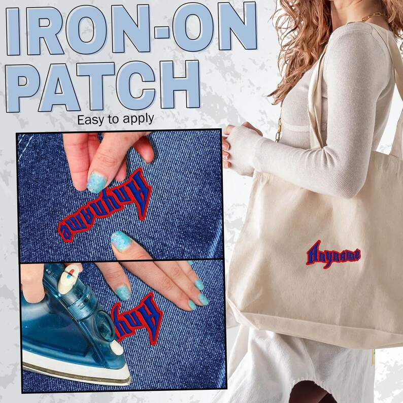 Custom Gothic Name Patch Personalized Text Retro Vintage Colorful Embroidered Patches ...