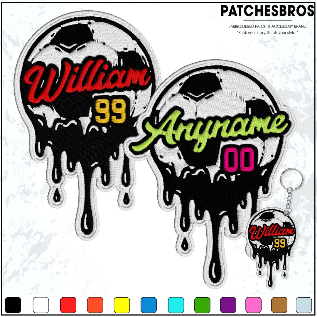 Custom Soccer Ball Drip Team Number Name Sport Embroidered Patch ...