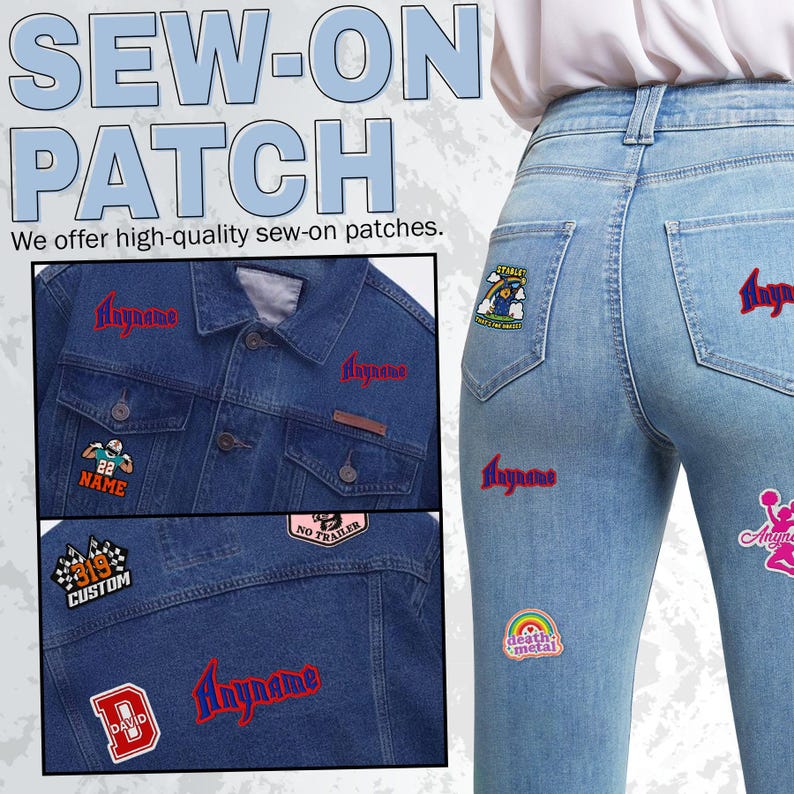 Custom Gothic Name Patch Personalized Text Retro Vintage Colorful Embroidered Patches ...