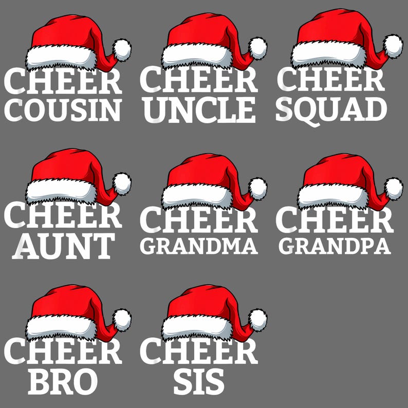 Cheer Santa PNG – Family Matching Christmas Cheerleading Clipart ...