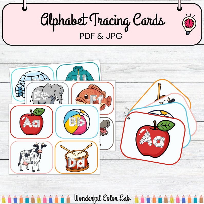 Alphabet Tracing Cards | Letter Tracing Flashcards | ABC Write & Wipe ...